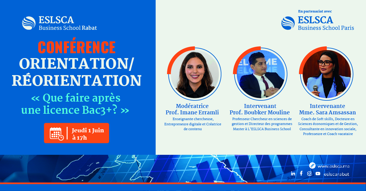 Conférence Orientation/ Réorientation : Que faire après un bac +3 ? | ESLSCA